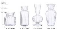 China Novolink Borosilicate Glass Planter Clear Glass Flower Vase, Geometric Shape Striped Wave Vase Sets Cute Mini Bud Vases for sale