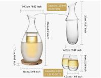 China 8.5 Ounce Custom Wine Glasses Sake Carafe Cups With 4 Saki Cup Set for sale