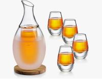 China 8.5 Ounce Custom Wine Glasses Sake Carafe Cups With 4 Saki Cup Set for sale