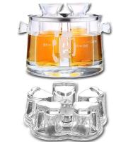 China High Borosilicate Glass 13pcs sake cup set Candlestick Liquor Warmer for sale