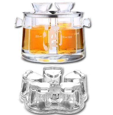 China High Borosilicate Glass 13pcs sake cup set Candlestick Liquor Warmer for sale