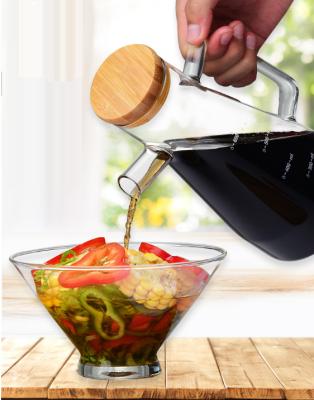 China 500ml 650ml High Borosilicate Glass Oil Dispensers Set Sauce Dispensers Set Borosilicate Clear Glass Canisters for sale