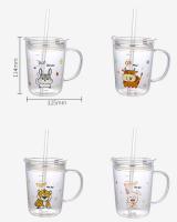 China Heat Resistant HDPE Lid 250ml Glass Cup Daily Use For Cold Hot Milk for sale
