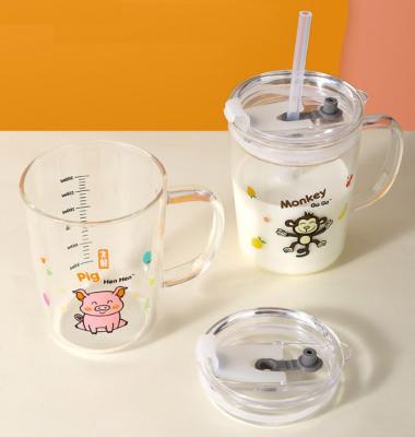 China Heat Resistant HDPE Lid 250ml Glass Cup Daily Use For Cold Hot Milk for sale
