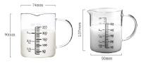 China 250ml 500ml Graduated Borosilicate Glass Mug Set Stove Head Safe for sale