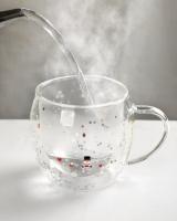 China 350ml Double Wall Borosilicate Glass Mug Cup For Cold Hot Drinks for sale