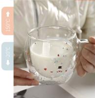 China 350ml Double Wall Borosilicate Glass Mug Cup For Cold Hot Drinks for sale