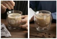 China 200ml Double Wall Glass Cup High Borosilicate Glass Mug for sale