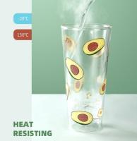 China Borosilicate Tumbler Glass Cup Double Walled With Lid And Straw for sale