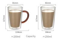 China Heat Resistant 250ml High Borosilicate Glass Mug For Cold Or Hot Drinks for sale