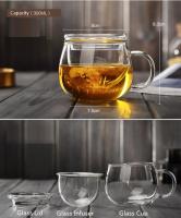 China 300ML Borosilicate Glass Tea Cups With Handles Removable Infuser for sale