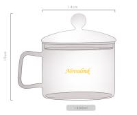 China 1000ML Glass Bowl with Handle High Borosilicate Glass Dinnerware for sale