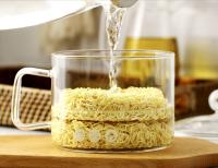 China 1000ML Glass Bowl with Handle High Borosilicate Glass Dinnerware for sale