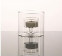 China High Borosilicate Glass Cup Candle Holders Clear Windproof Design for sale