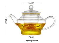 China 1400ml High Borosilicate Glass Teapot Set 100ml*6 Double Wall Cups for sale