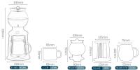 China Heat Resistant 900ml Borosilicate Glass Teapot 6x150ml Gift Tea Set Vertical Pattern for sale