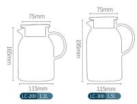 China Novolink High Borosilicate Glass Teapot Clear Pitcher With Yellow Handle for Hot and Cold Drinks 1200ml for sale