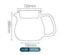 China 450ML High Borosilicate Glass Tea Kettle Thick Teapot With SS Lid for sale