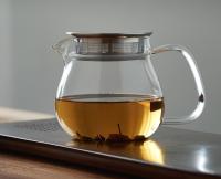 China 450ML High Borosilicate Glass Tea Kettle Thick Teapot With SS Lid for sale