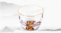 China 110ML High Borosilicate Whiskey Glass Cup Gold Block Decorative for sale