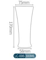 China Single Wall 300ML Custom Beer Mugs Heat Resistant High Borosilicate Beer Glass for sale