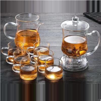 China Transparent High Borosilicate Glass Teapot 350ml With Share Cup 350ml 6 Mugs 80ml for sale