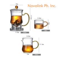 China Transparent High Borosilicate Glass Teapot 350ml With Share Cup 350ml 6 Mugs 80ml for sale