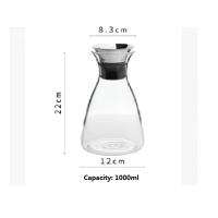 China Glass Pitcher Water Pitcher Glass Teapot Glass Carafe 1000ml With SS Stopper & Silicone Sealing for sale