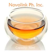 China Novolink/OEM High Borolicate Double Wall Glass Cup 50ml for Cold and Hot Drinks Clear Simple Design for sale