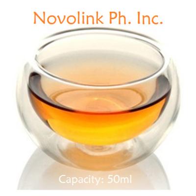 China Novolink/OEM High Borolicate Double Wall Glass Cup 50ml for Cold and Hot Drinks Clear Simple Design for sale