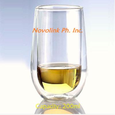 China Handmade Double Wall Glass Coffee Tumbler Mouth Blown High Borosilicate Glass 200ml for sale