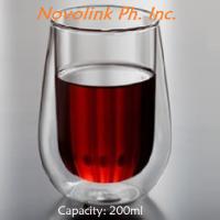 China Handmade Double Wall Glass Coffee Tumbler Mouth Blown High Borosilicate Glass 200ml for sale
