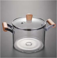 China High Borosilicate Glass Pot Glass Saucepan Microwave Stove Dishwasher Safe 3500ML for sale