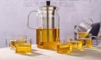 China Minimalist Borosilicate Tea Kettle With Stainless Steel Infuser Assy for sale