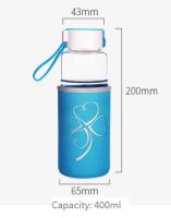 China Daily Use High Borosilicate Glasswares Portable Glass Bottle With PP Lid for sale