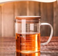 China Double Walled Borosilicate Glass Mug With Lid For Coffee Tea Water for sale