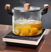 China Transparent Borosilicate Glass Saucepan Glass Pot Microwave Stove Dishwasher Safe 4500ML for sale