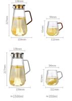 China 1500ml Glass Pitchers With SS Strainer Lid Silicone Sealing Ring for sale