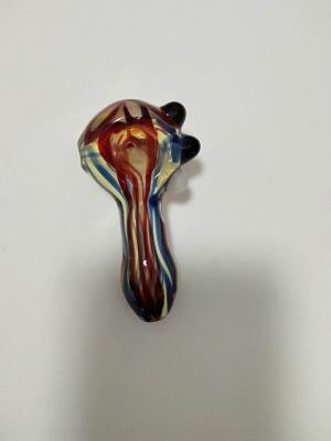 China Heat Resistant Smoking Hand Pipe Gift Set Striped Design Handicraft for sale