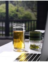 China Water Separation Double Wall Teacup Home Travel Use Coffee Cup for sale