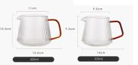 China 350ml 500ml High Borosilicate Glass Pour Over Coffee Maker Heat Resistant Strips Pattern for sale