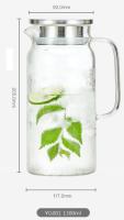 China Heat Resistant 1300ml Glass Pitchers Teapot Carafe Transparent Color for sale