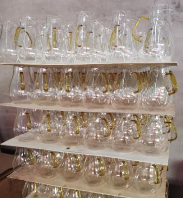 China 800ml Clear Glass Juice Pitcher Jug Carafe In Minimalist Design for sale