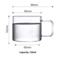 China Novolink 150ml Borosilicate Glass Mug Set Of 6 Clear Transparent for sale