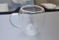 China Hi Borosilicate Glass Double Wall Insulated Mug For Cold Hot Drinks for sale