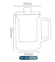 China 420ml High Borosilicate Glass Tea Cups With Handles For Loose Leaves Herbal for sale