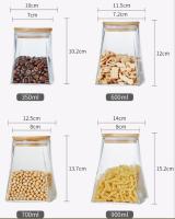 China Novolink OEM Square Clear Glass Canisters Set For Coffee Flour Sugar Candy for sale