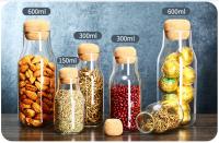 China Heat Resistant Borosilicate Clear Glass Canisters Jar With Cork Lid for sale