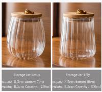 China OEM 650ml 750ml Leak Proof Glass Bottle Canister Glass Jar With Bamboo Lid for sale