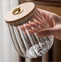 China OEM 650ml 750ml Leak Proof Glass Bottle Canister Glass Jar With Bamboo Lid for sale